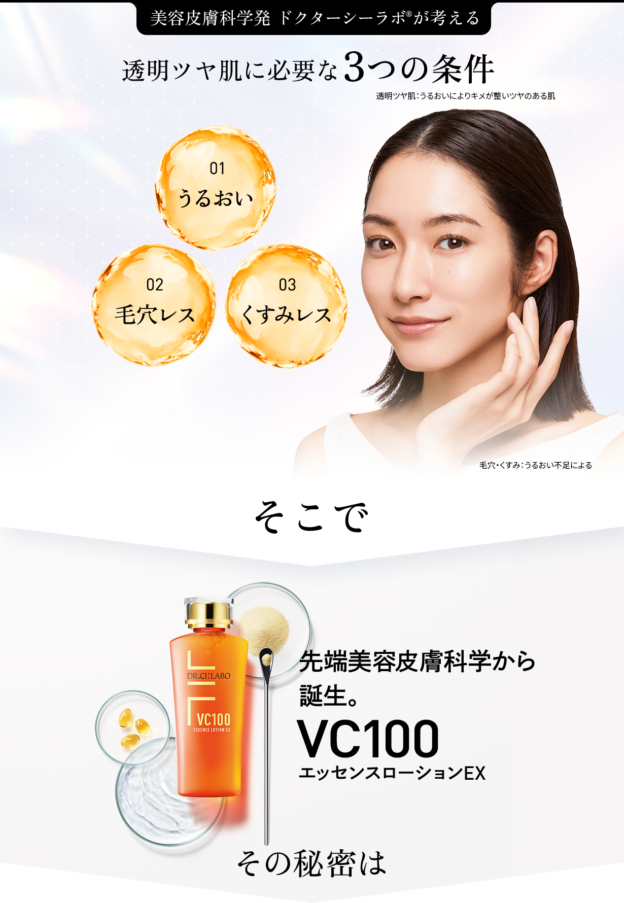 VC100エッセンスローションEX 次世代のC。驚異の浸透。透明ツヤ肌へ｜ ドクターシーラボ（DR.CI:LABO）